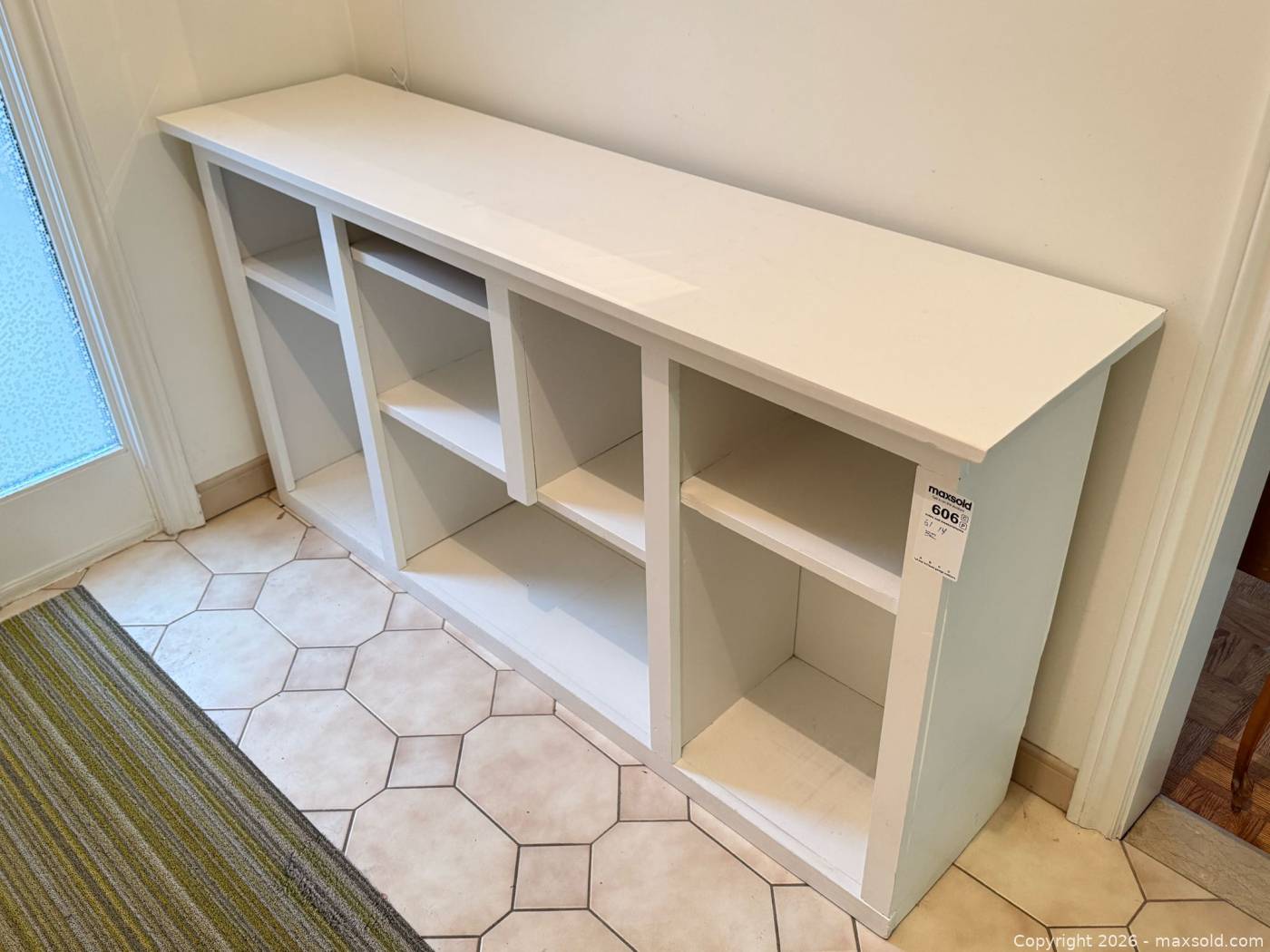 Solid wood white painted console table | Maxsold