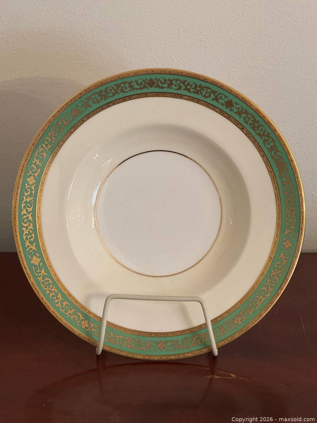 Minton Aragon green & gold dinnerware set | Maxsold