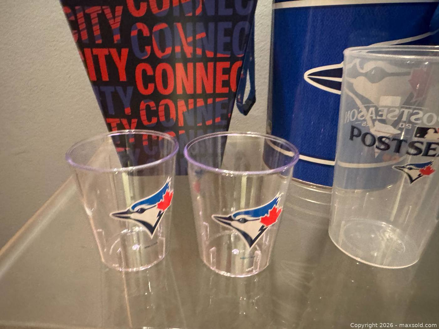Toronto Blue Jays promo towel, cups, mini helmets, shot glasses | Maxsold