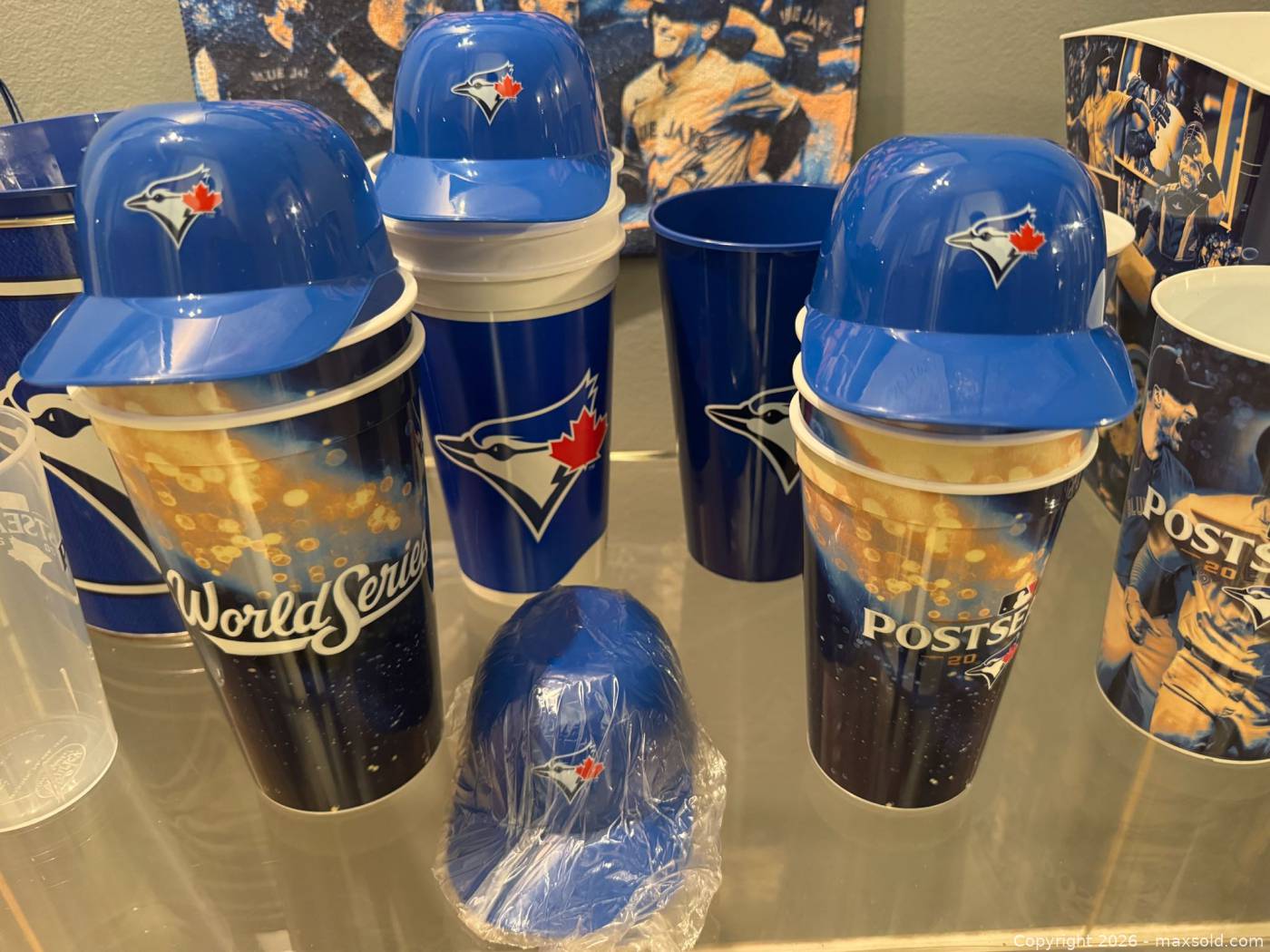 Toronto Blue Jays promo towel, cups, mini helmets, shot glasses | Maxsold