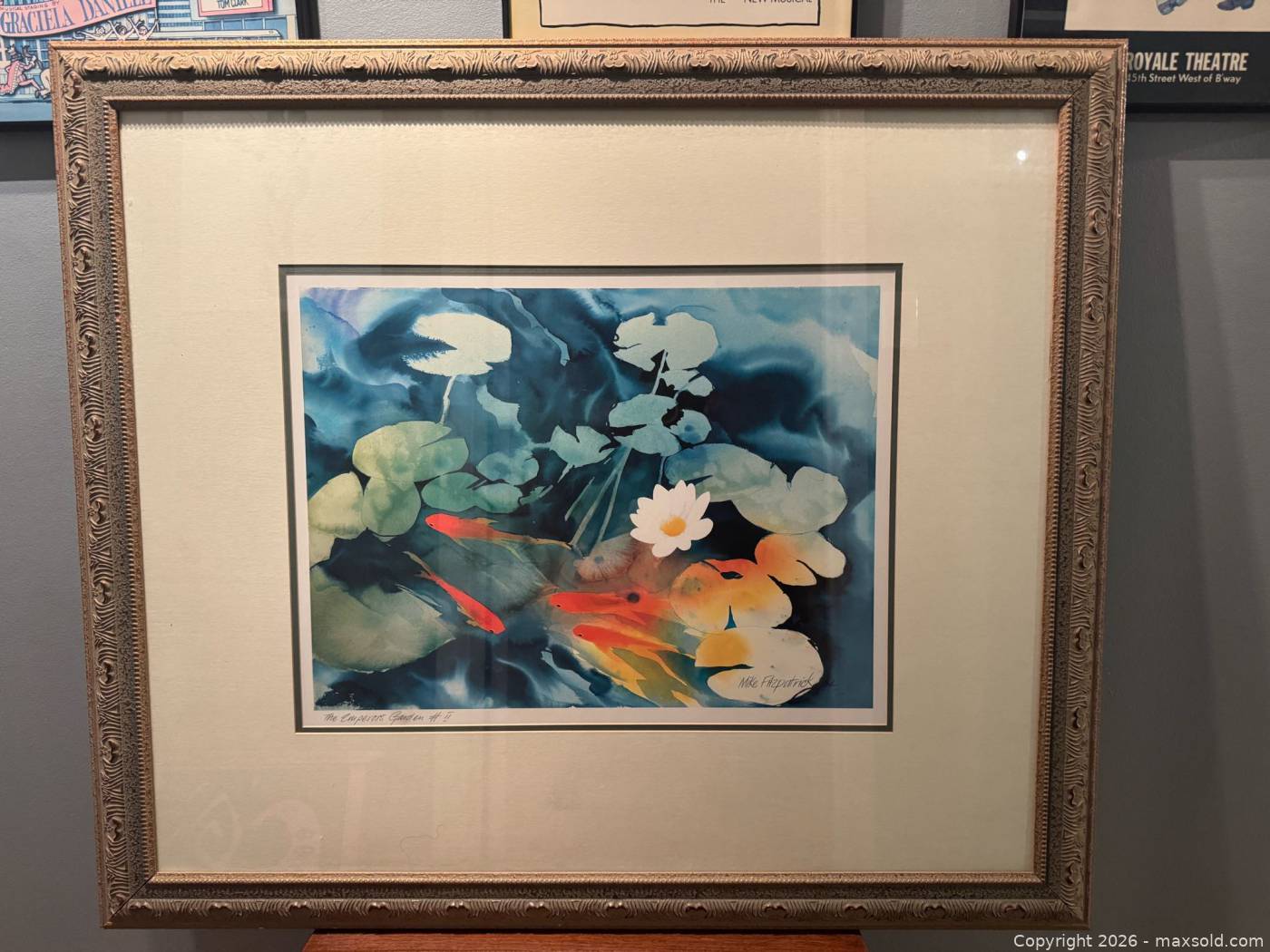 Mike Fitzpatrick framed koi pond print | Maxsold
