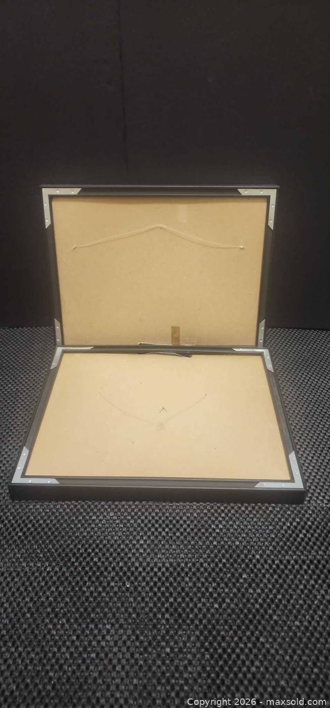 Signed 1975 Dick Griffin pen-and-ink landscape prints, framed pair ...