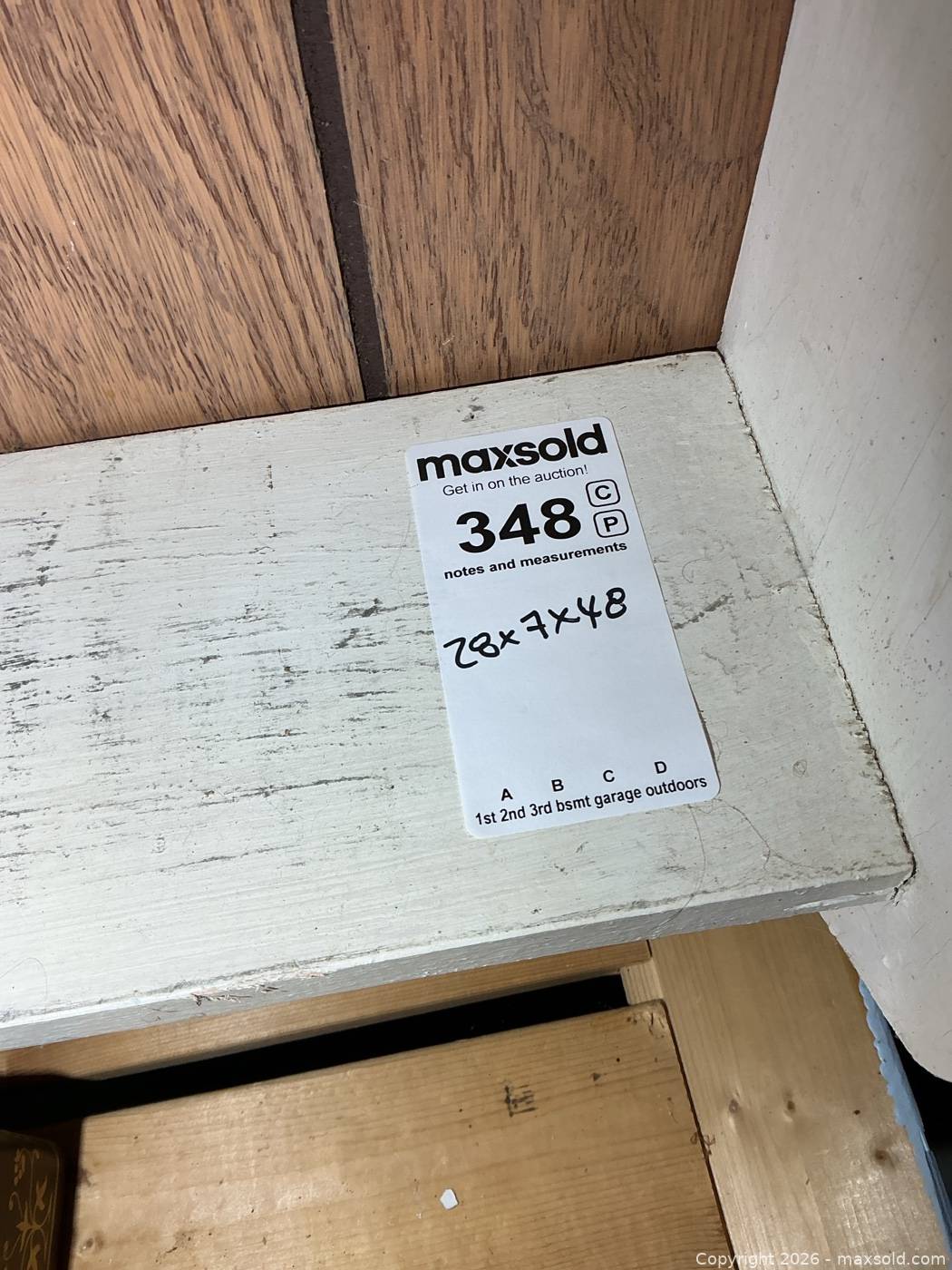 Painted wood wall shelf 28x7x48 | Maxsold