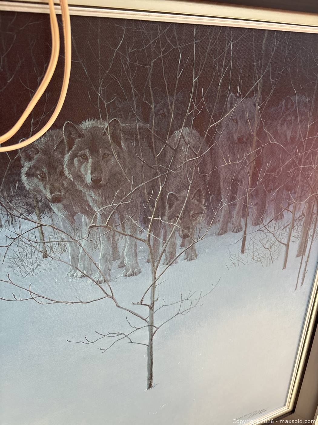 Robert Bateman Wolves Winter Print 36"x46" | Maxsold