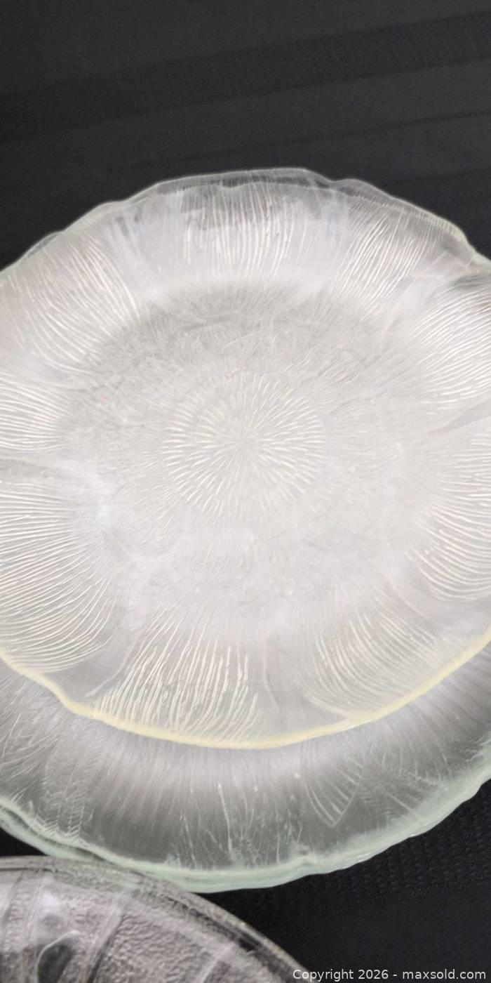 Five Glass Plates With Matching Bowls And Plate | Maxsold
