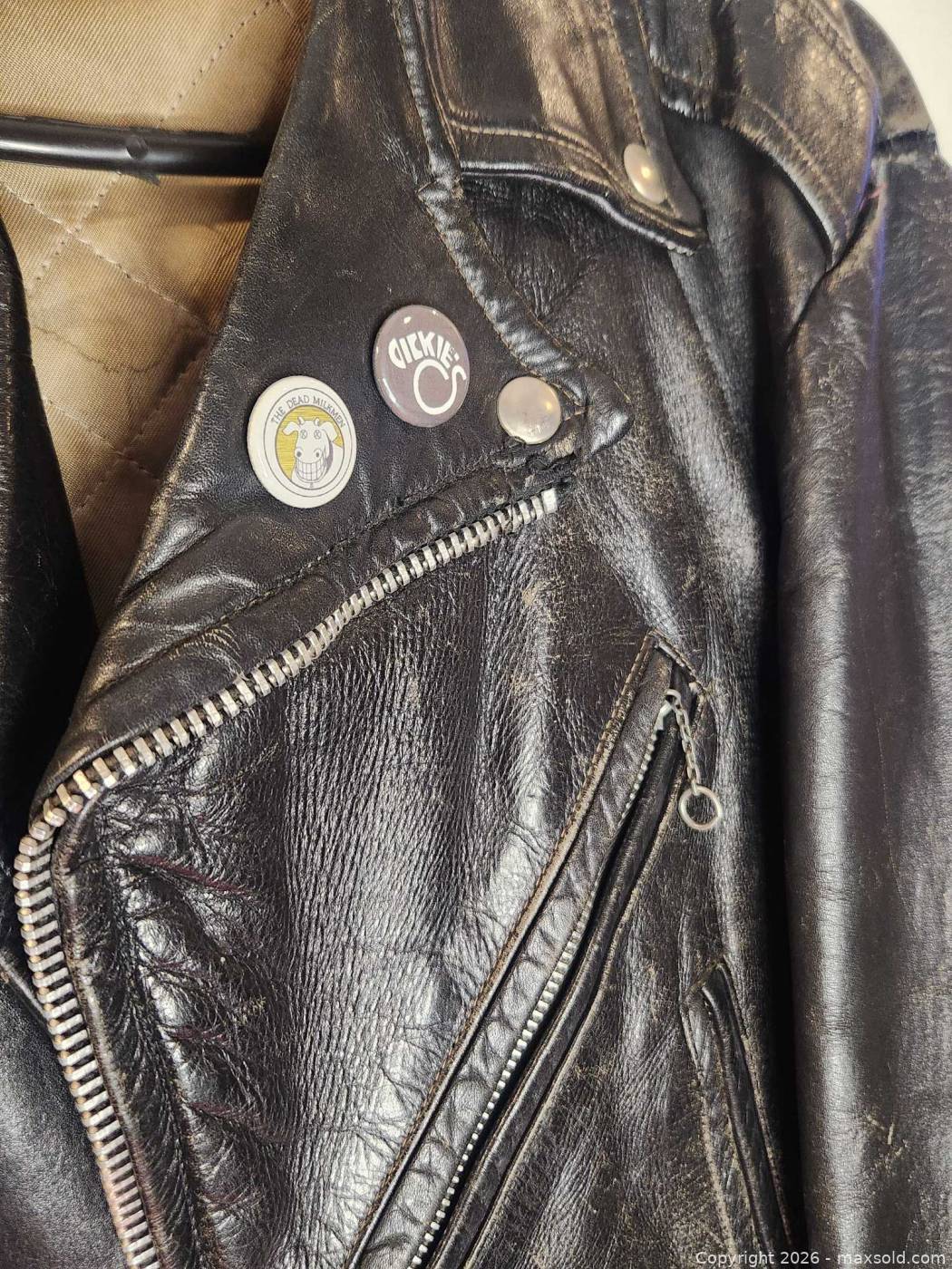Schott Perfecto black leather motorcycle jacket size 42 | Maxsold