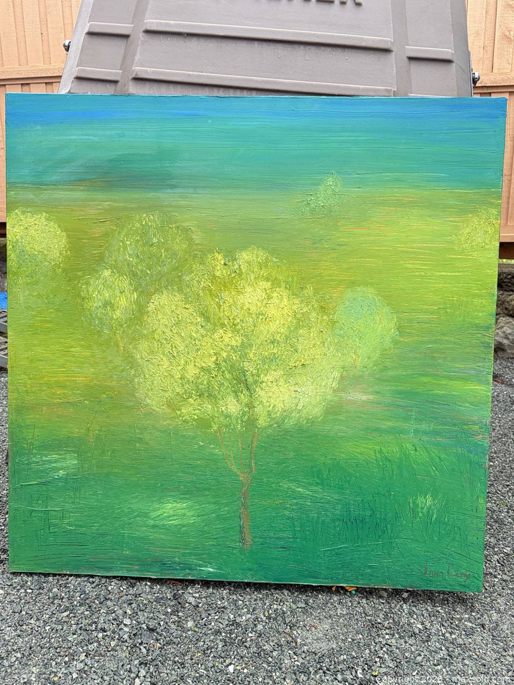 Lana Gray signed tree landscape painting | Maxsold