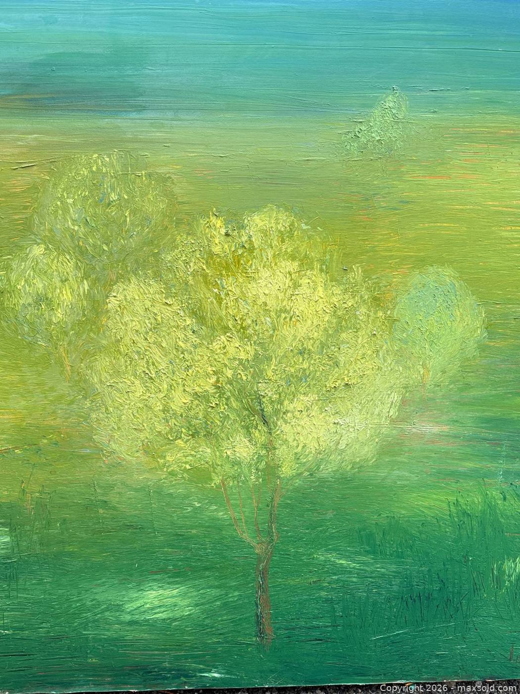 Lana Gray signed tree landscape painting | Maxsold