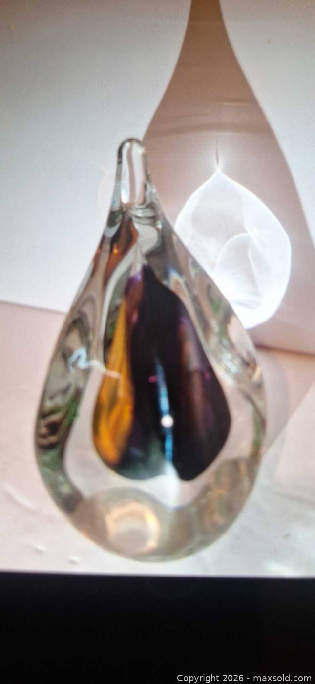 Marian Pyrek Poland studio art glass paperweight | Maxsold