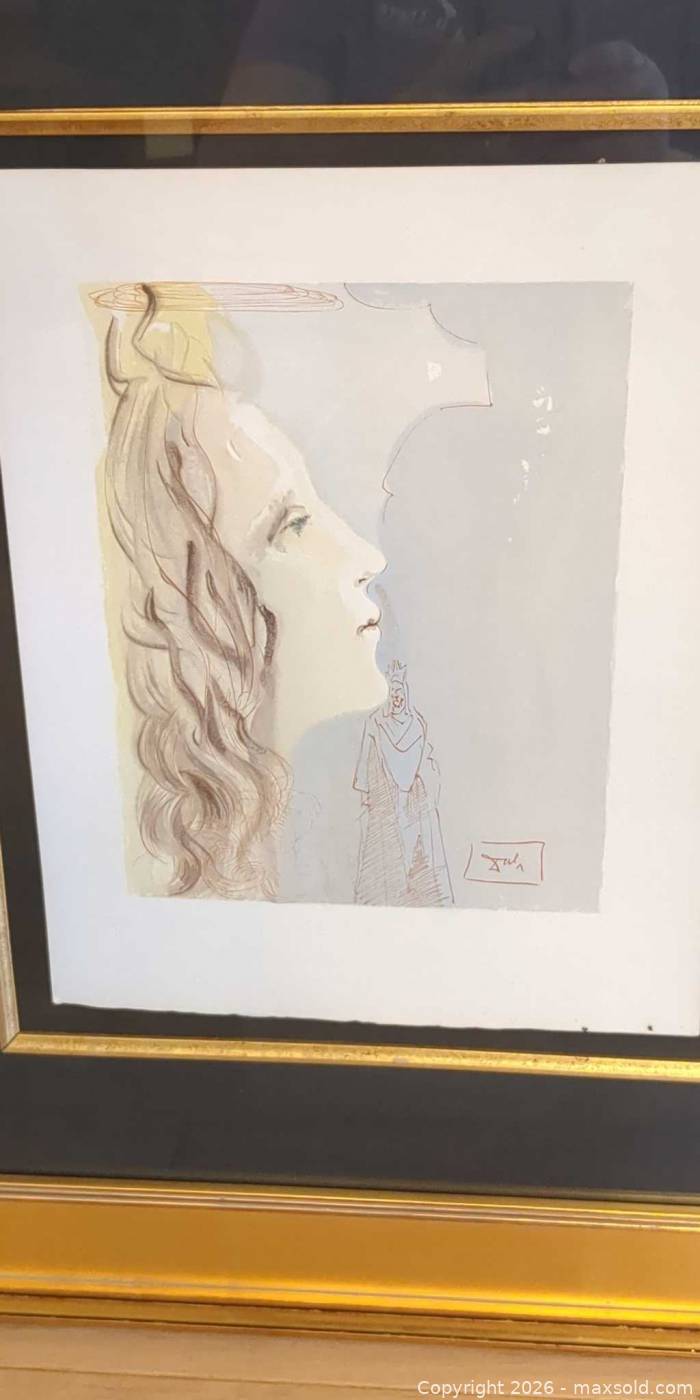 Salvador Dali woodblock print The Ascent to Venus 25x21 | Maxsold