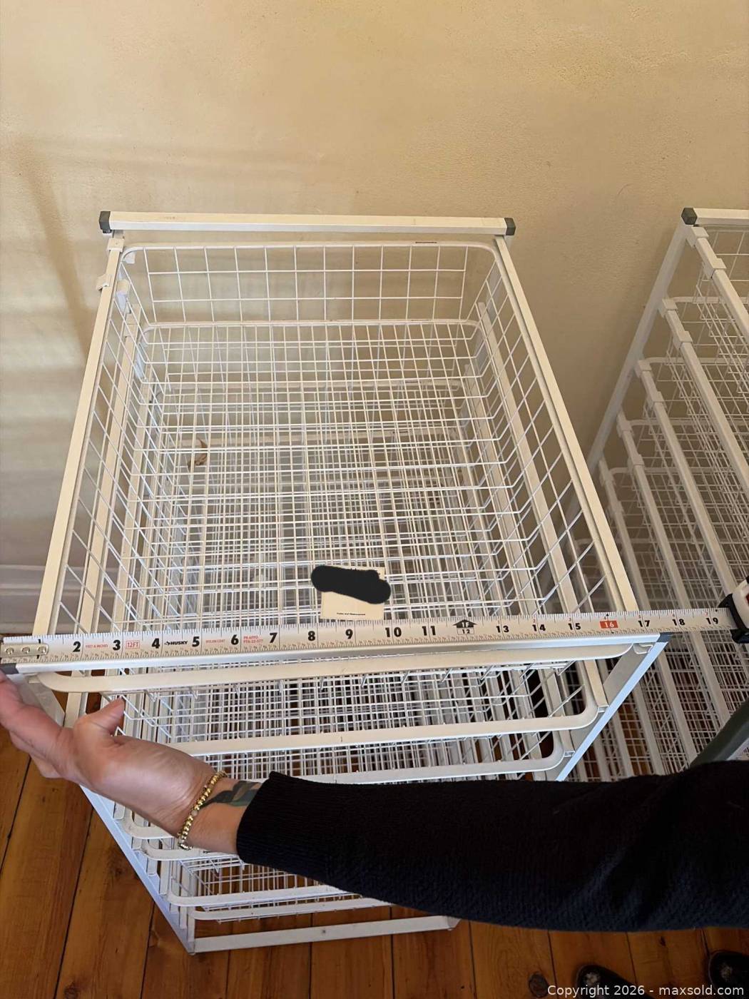 The Container Store Elfa wire drawer tower | Maxsold