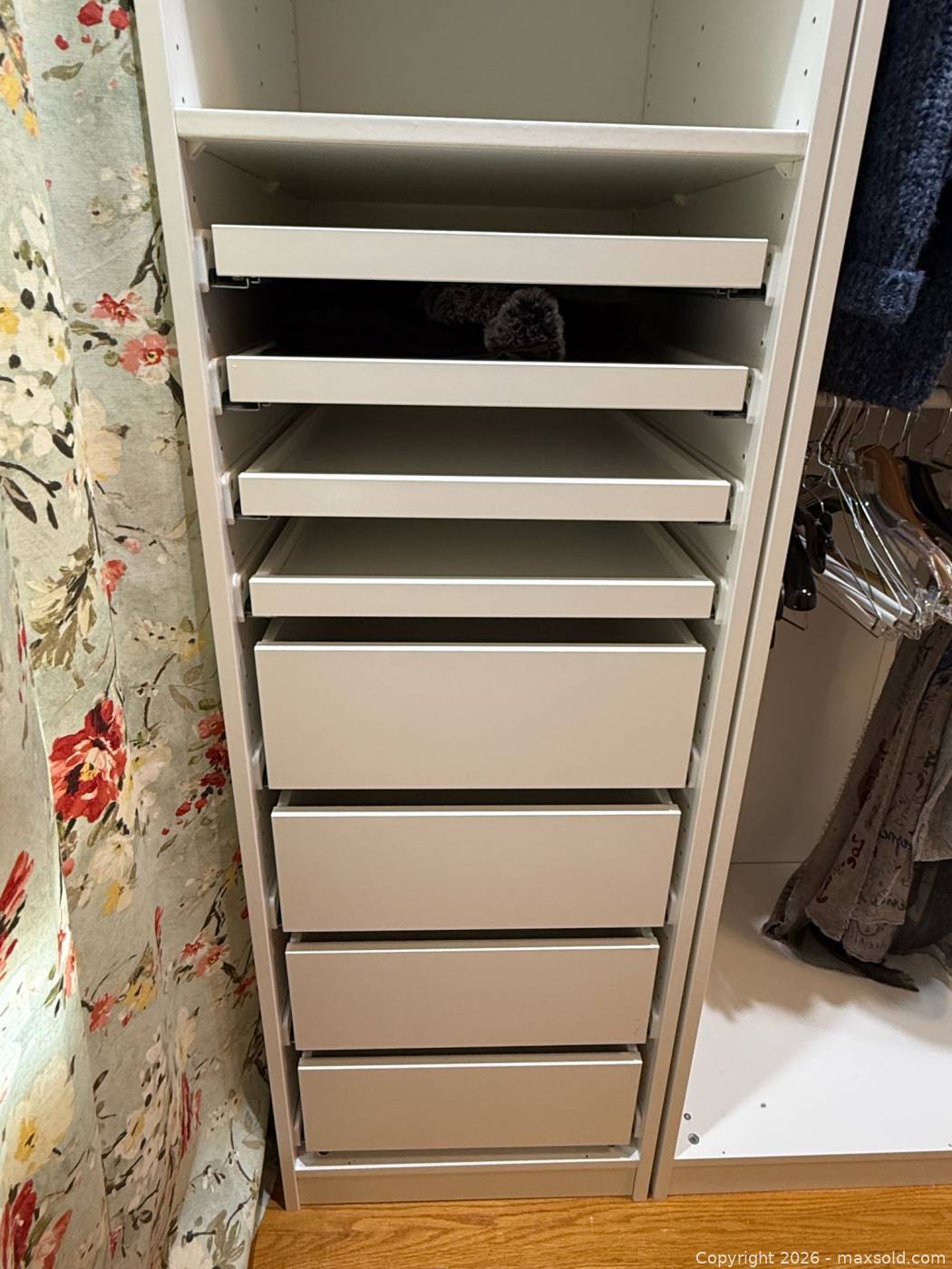 IKEA Pax wardrobe section with drawers | Maxsold