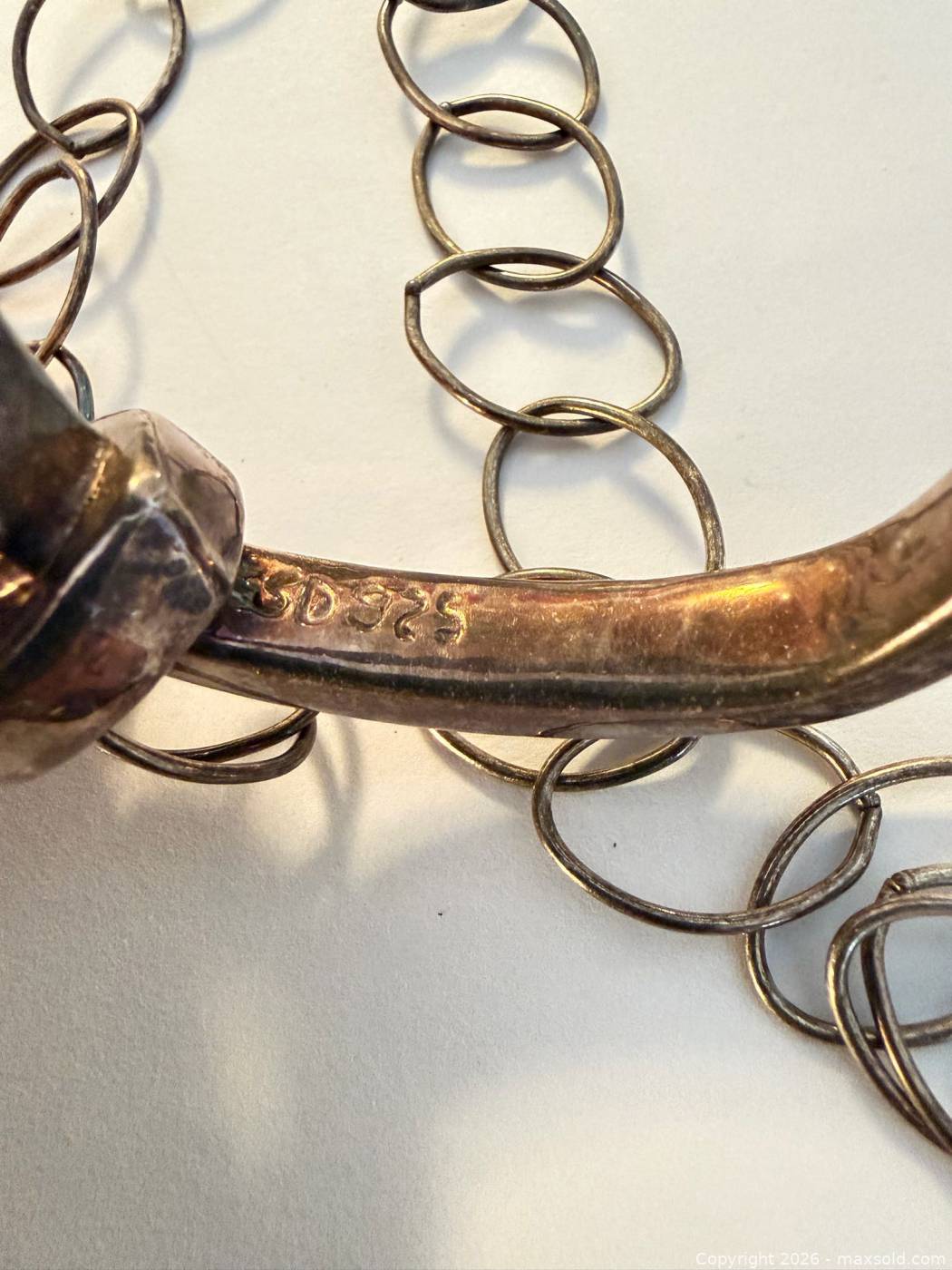 Sterling Silver Link Necklace With Pendant | Maxsold