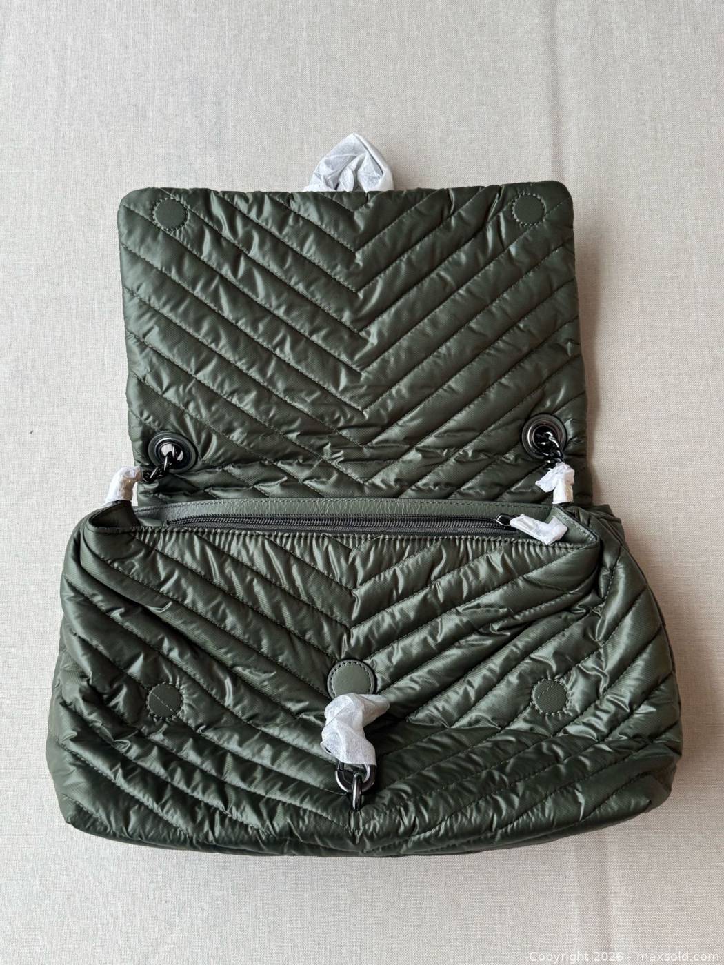 Rebecca Minkoff Edie Nylon Shoulder Bag Olive | Maxsold