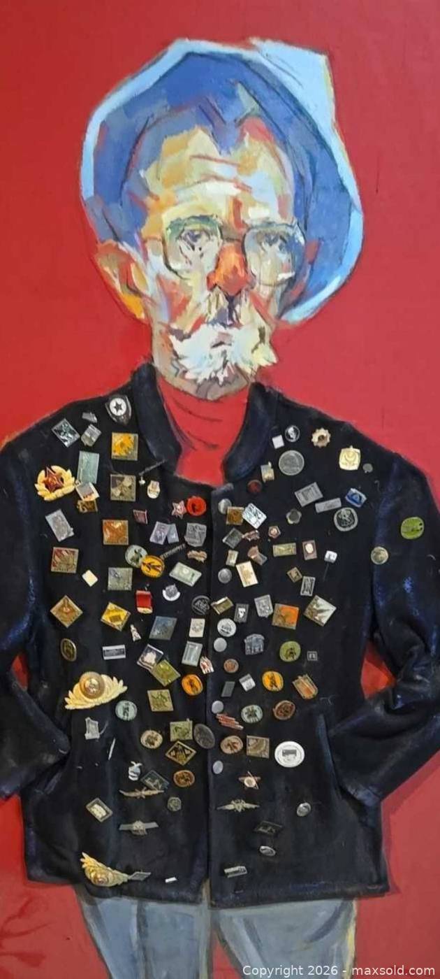 Dolya Goutman mixed media painting 60"×40" | Maxsold