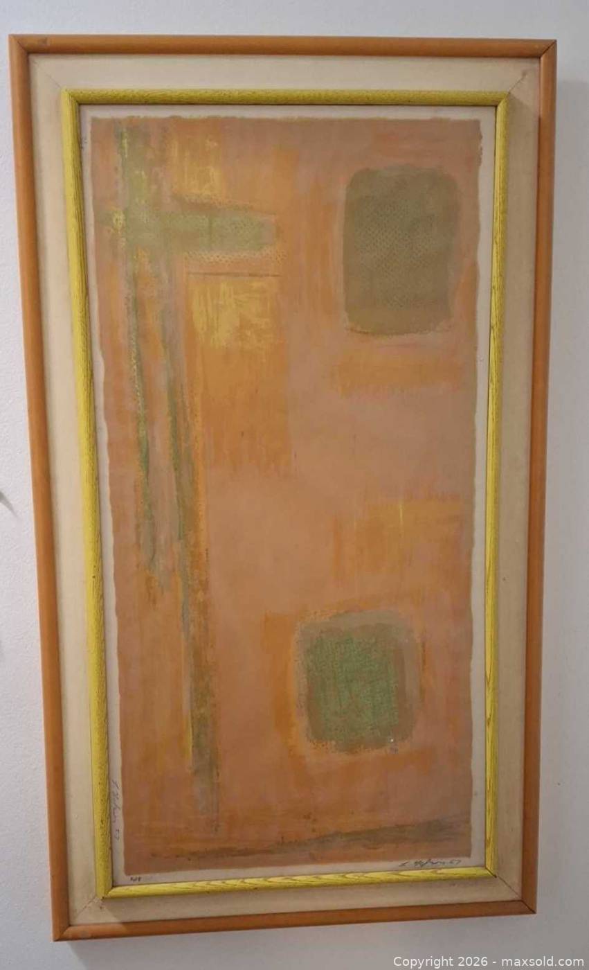 Leonard Nelson signed numbered abstract art 1957 | Maxsold