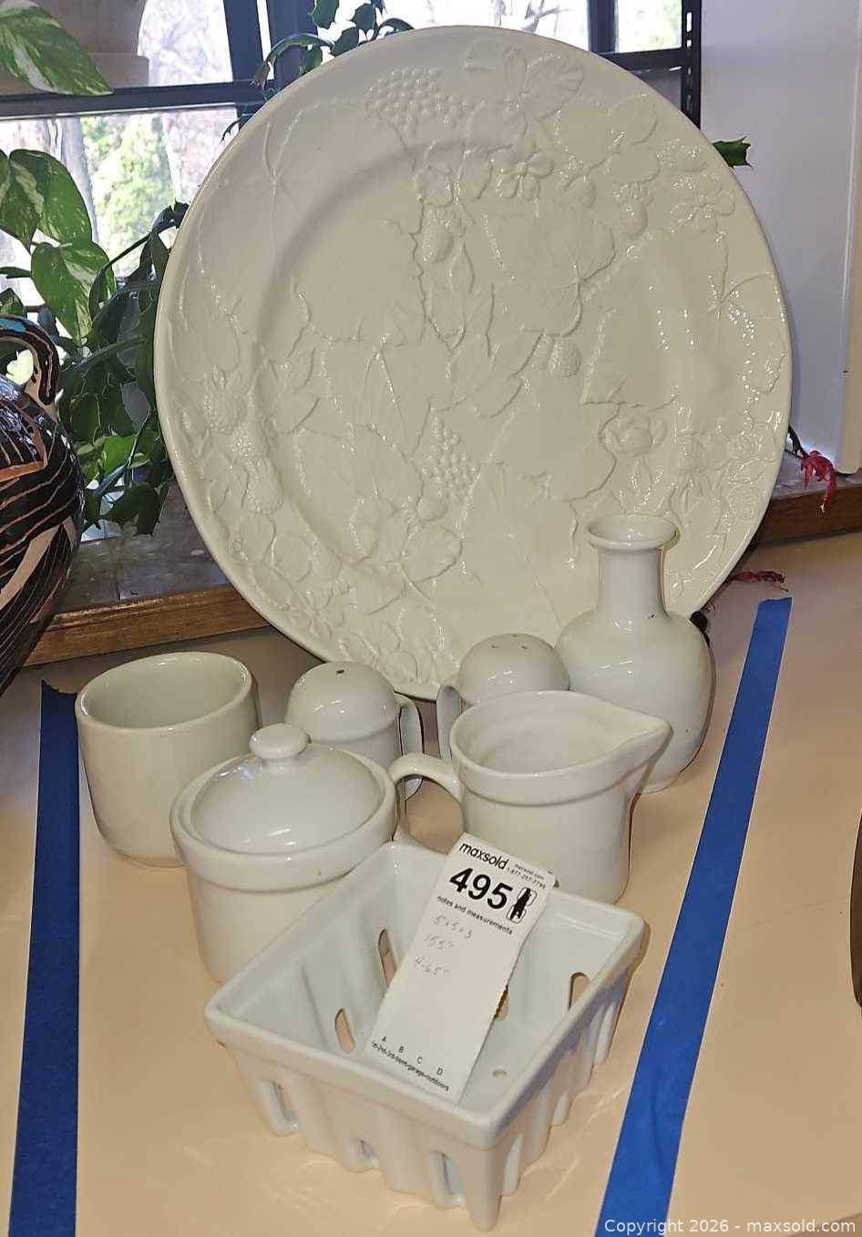 White ceramic serveware and shaving mug | Maxsold