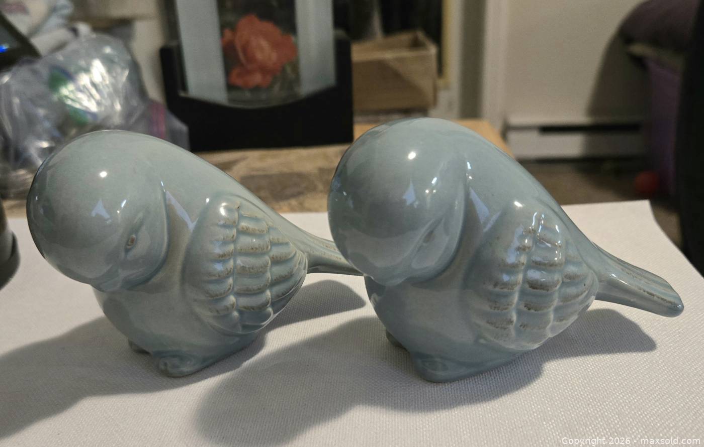 Bouclair glazed ceramic bird figurines, pair | Maxsold