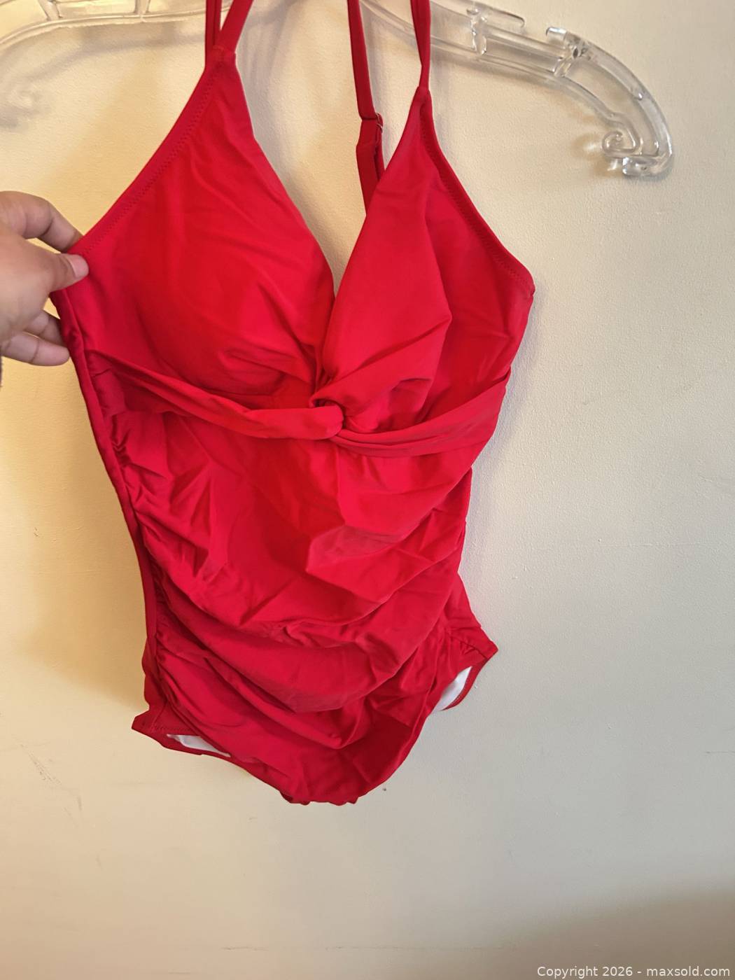 Shaperin red one-piece control swimsuit M | Maxsold