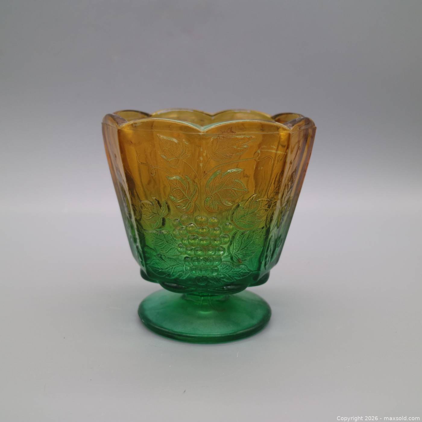 Two-tone pressed glass footed compote | Maxsold