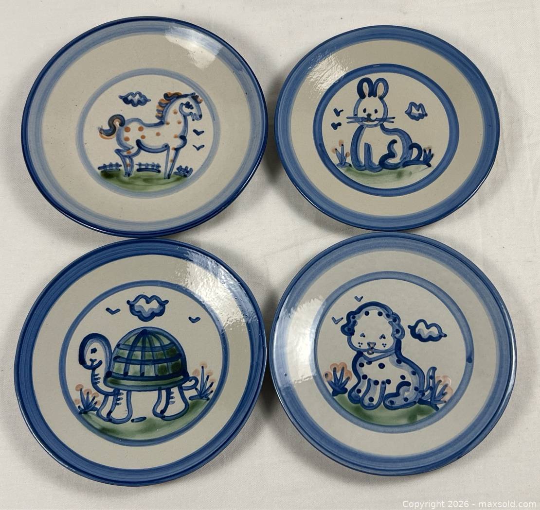M.A. Hadley Country Scene Blue Plates | Maxsold