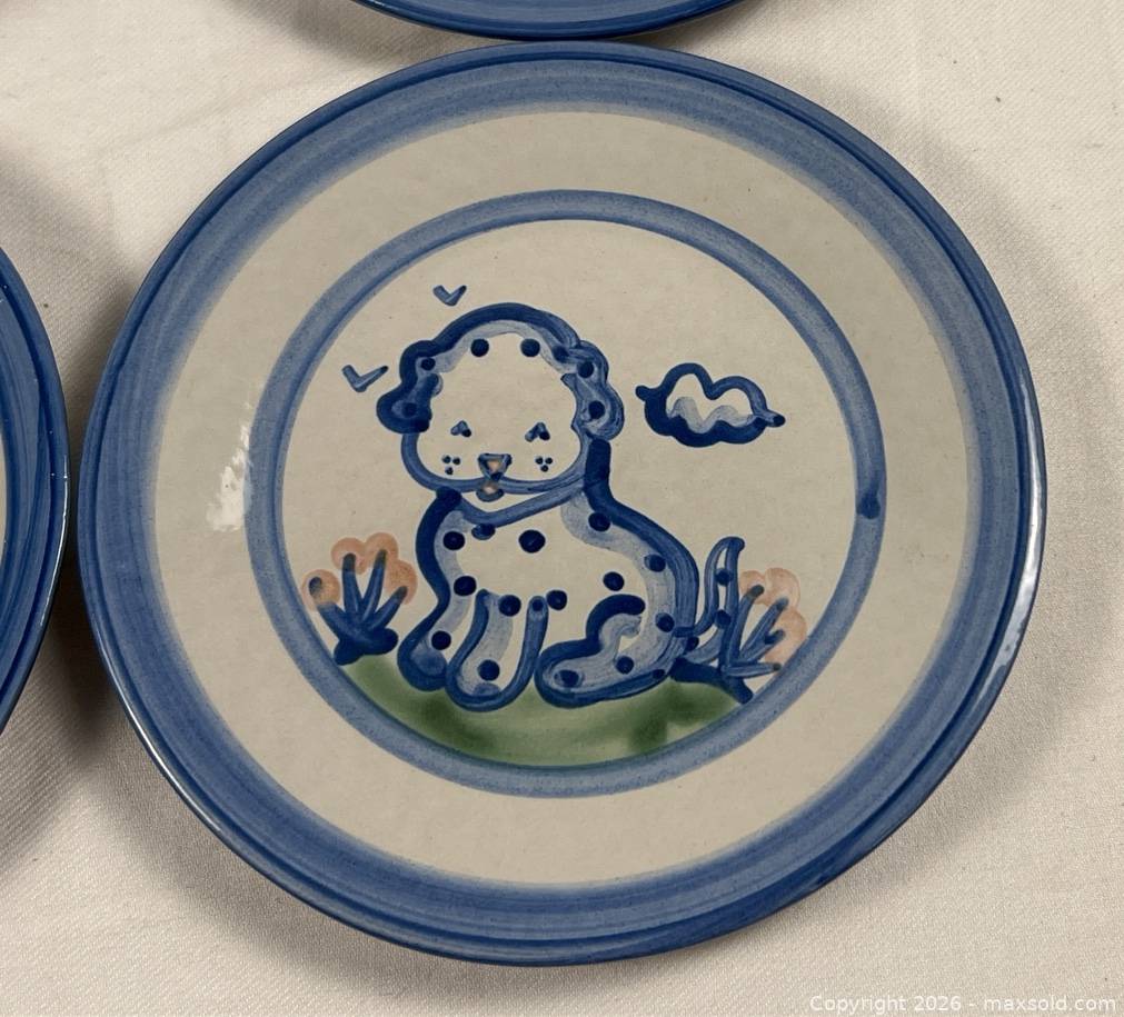 M.A. Hadley Country Scene Blue Plates | Maxsold
