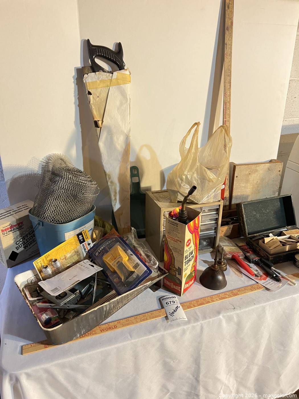 Mixed handyman tools and hardware lot | Maxsold