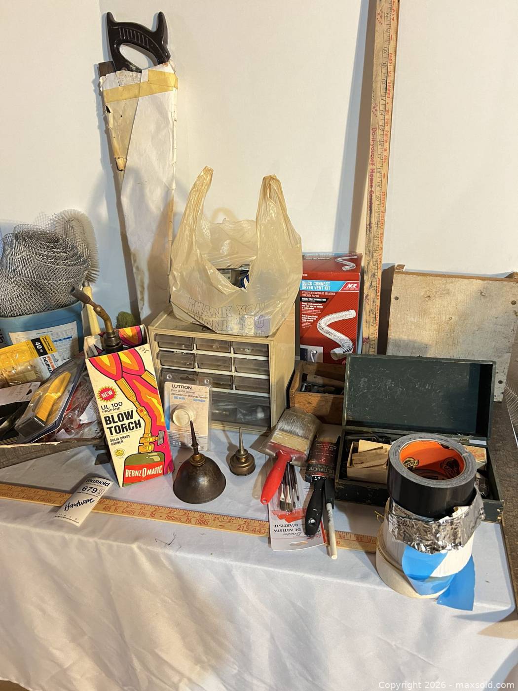 Mixed handyman tools and hardware lot | Maxsold