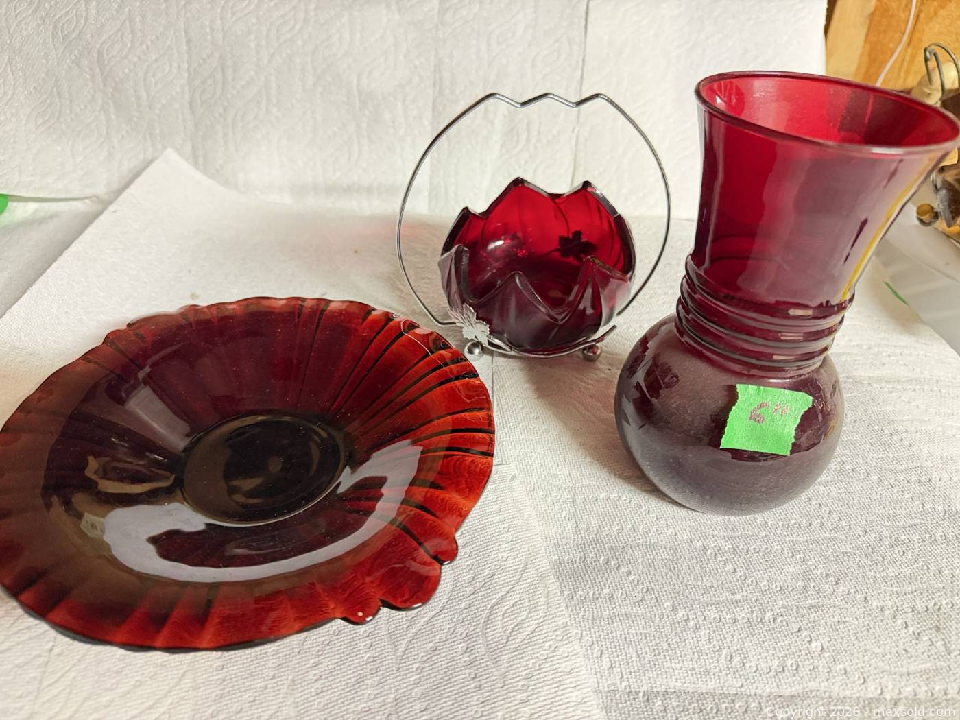 Bohemia Fruit Set & Ruby Glassware Lot | Maxsold