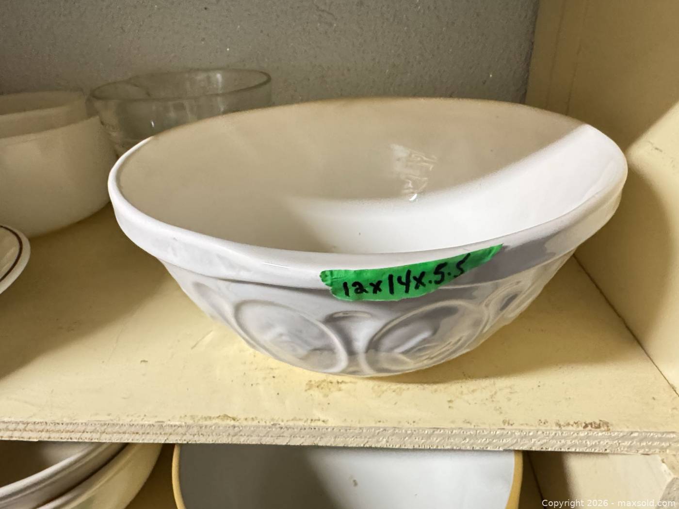 Mixed ceramic & glass mixing bowls, recipe plate, Fire-King 8-cup ...