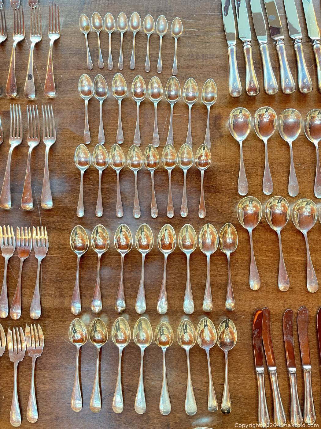 Sterling Silver Monogrammed Cutlery, 137-Piece | Maxsold