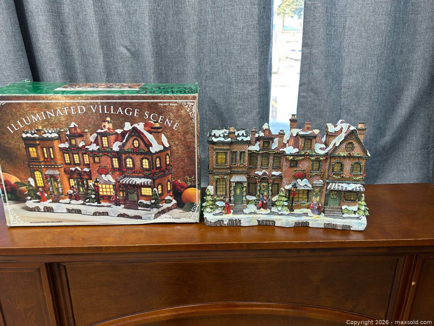 Trim A Tree illuminated village scene | Maxsold