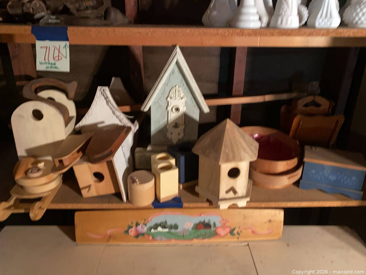 Unfinished and painted wooden craft items | Maxsold