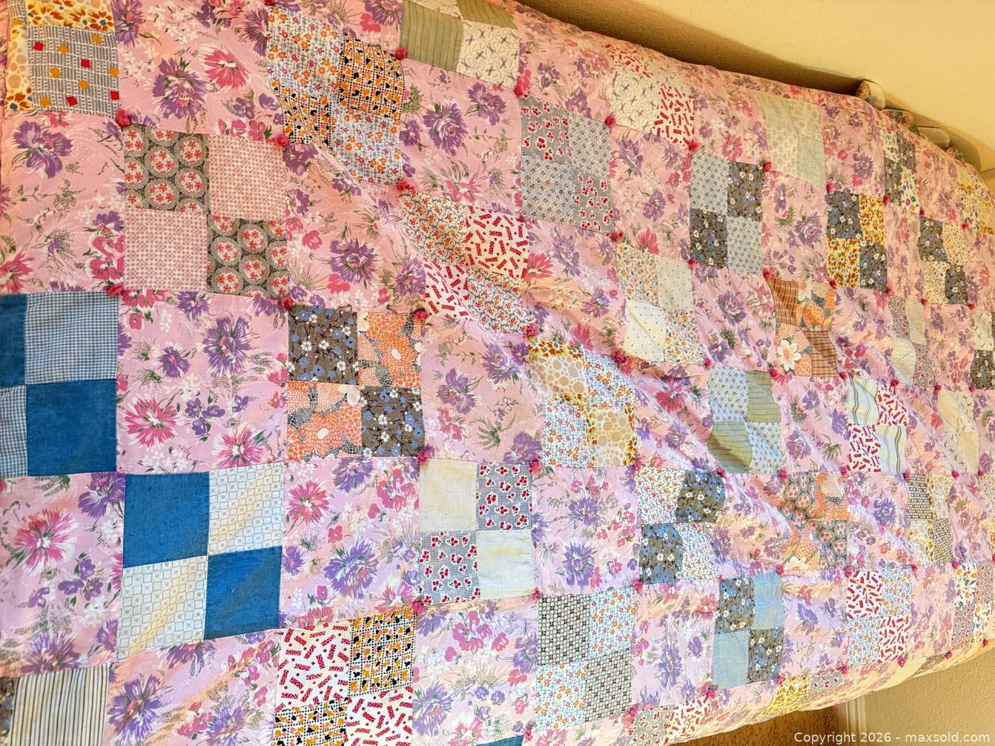 Three handmade patchwork quilts | Maxsold