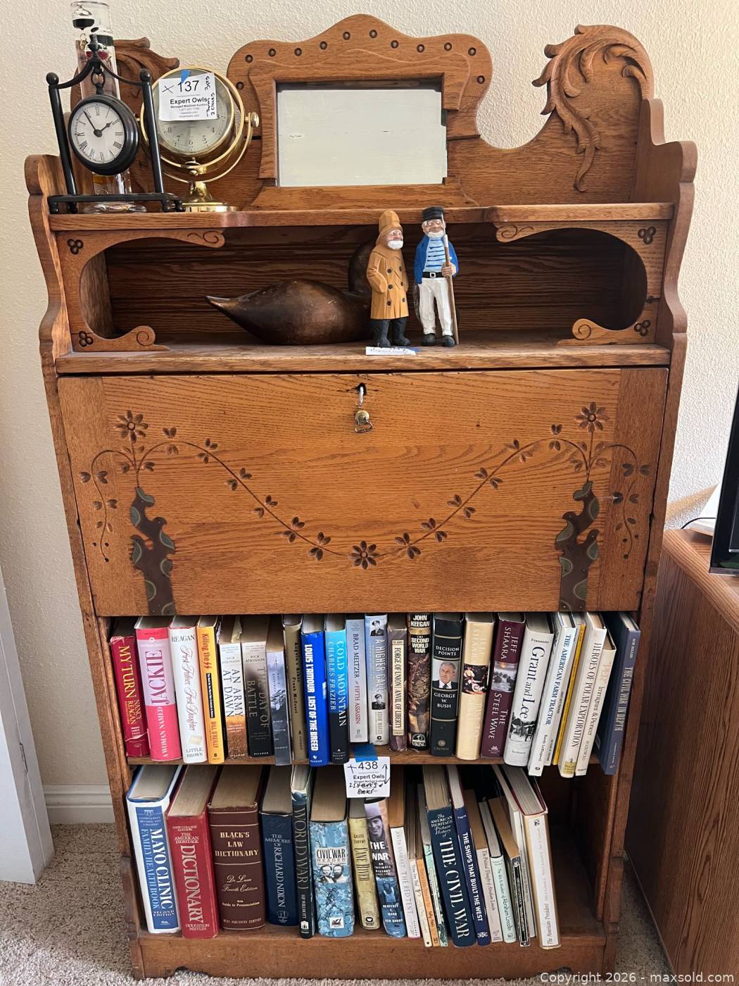 Victorian-style drop-front secretary desk | Maxsold