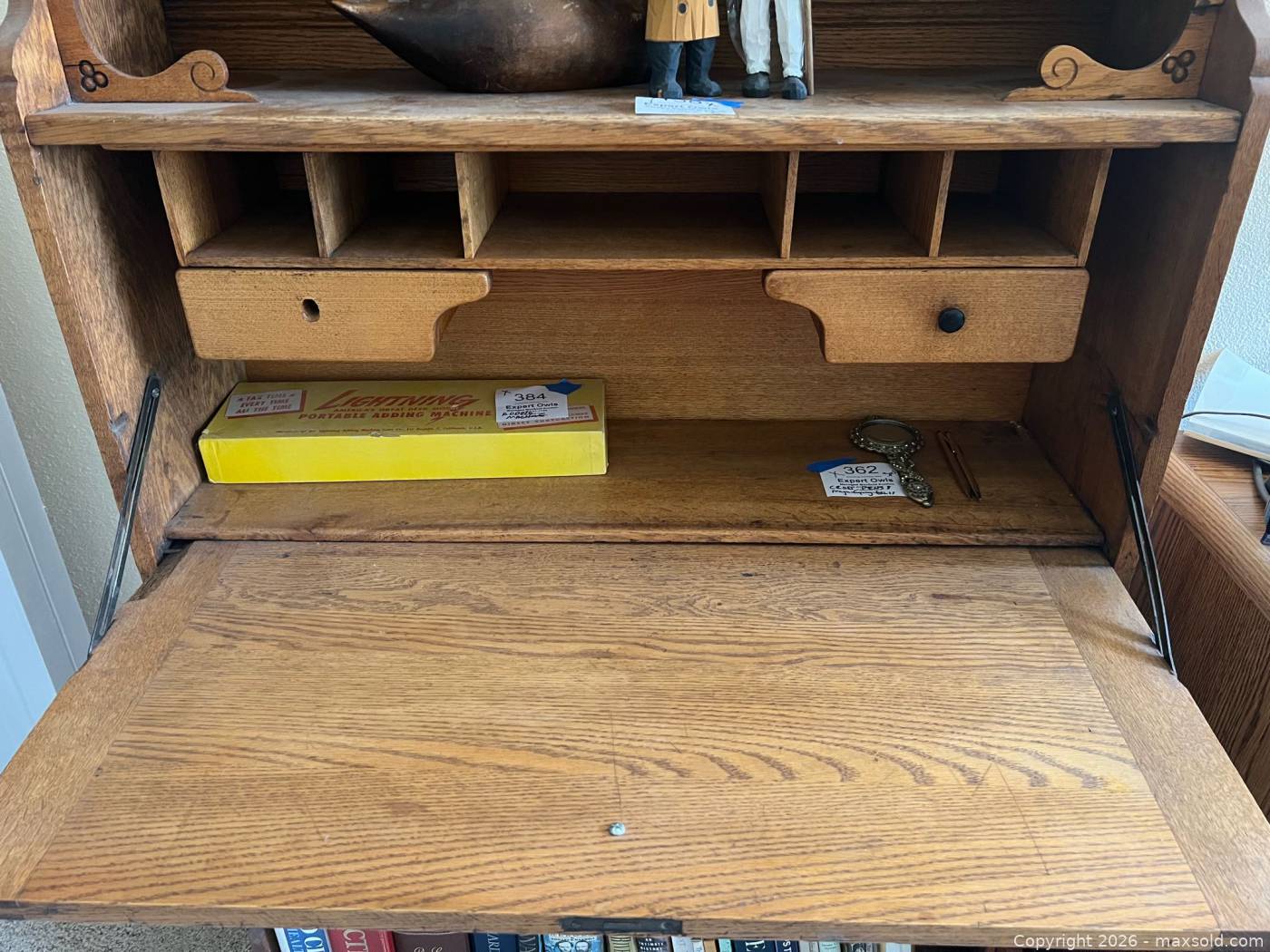 Victorian-style drop-front secretary desk | Maxsold