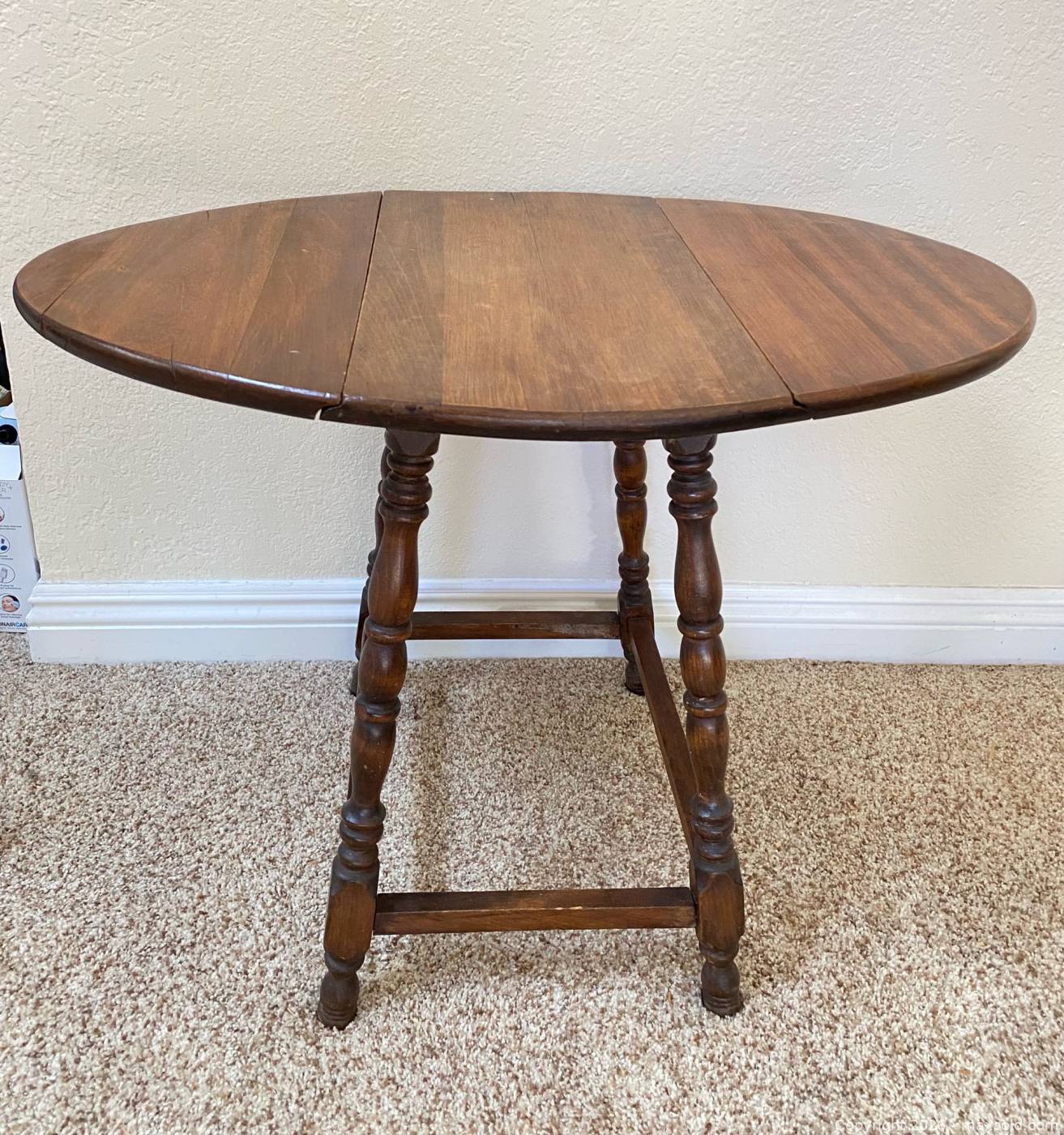 Vintage Wood Drop-Leaf Side Table 28"x18"x20" | Maxsold