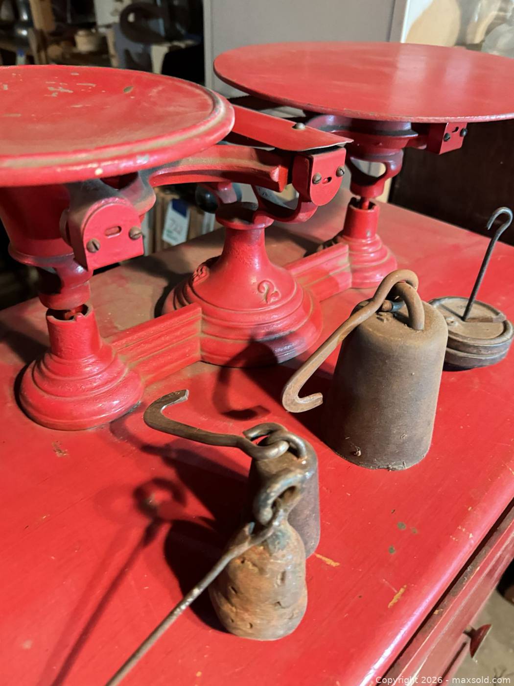 Troemner and Buffalo cast-iron balance scales with weights | Maxsold