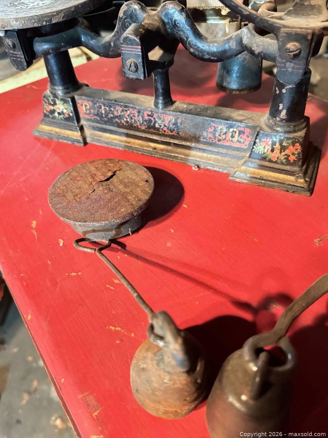 Troemner and Buffalo cast-iron balance scales with weights | Maxsold