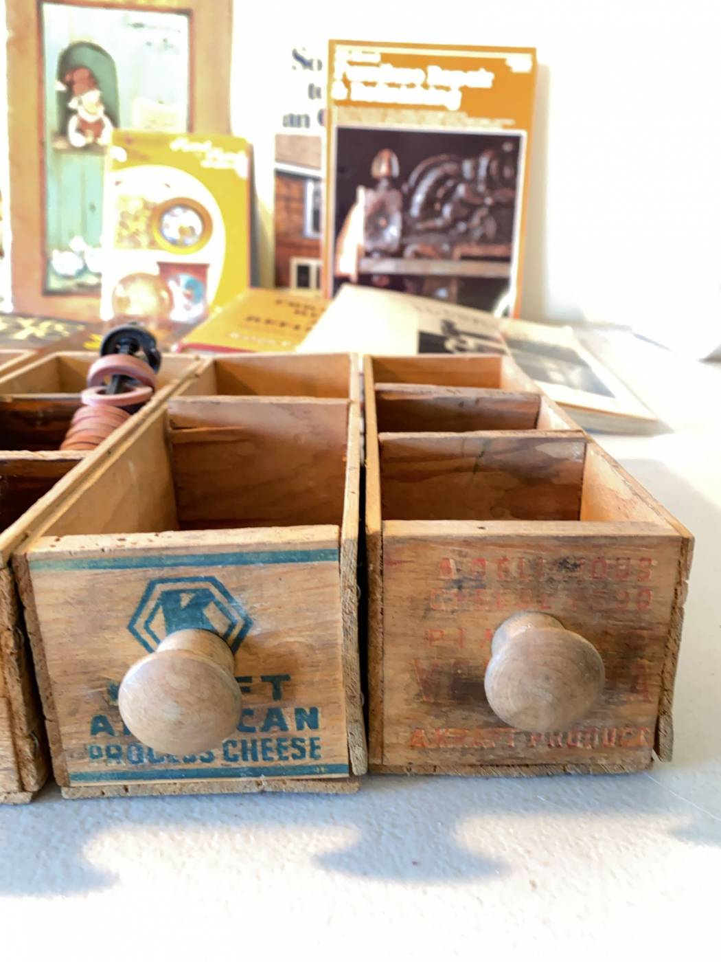 Wood Kraft Velveeta Cheese Boxes & Vintage Home Books | Maxsold