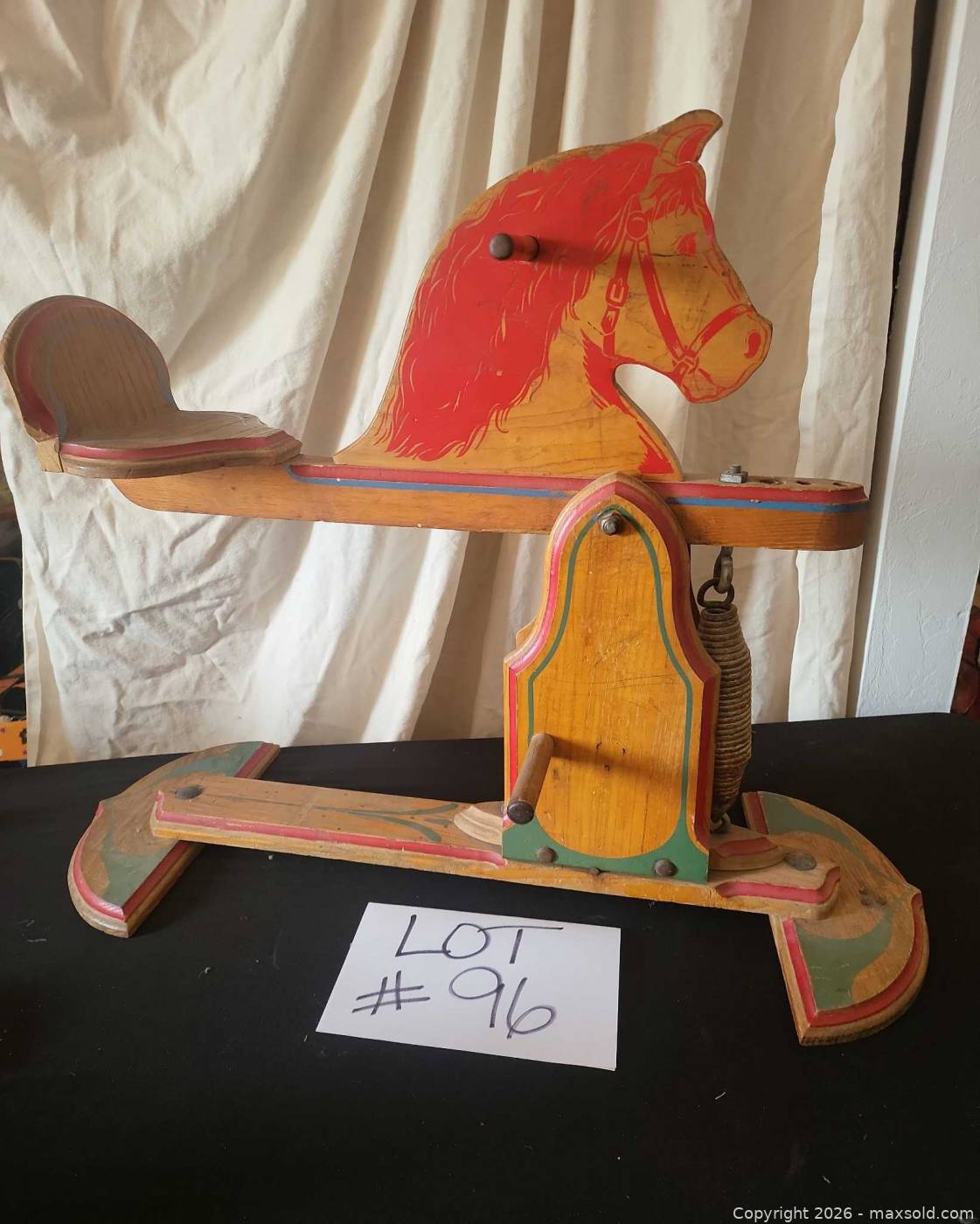 Vintage Wooden Spring Rocking Horse | Maxsold