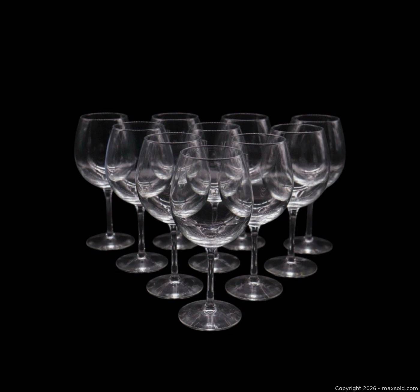 Set of 10 hand-blown balloon Burgundy wine glasses | Maxsold