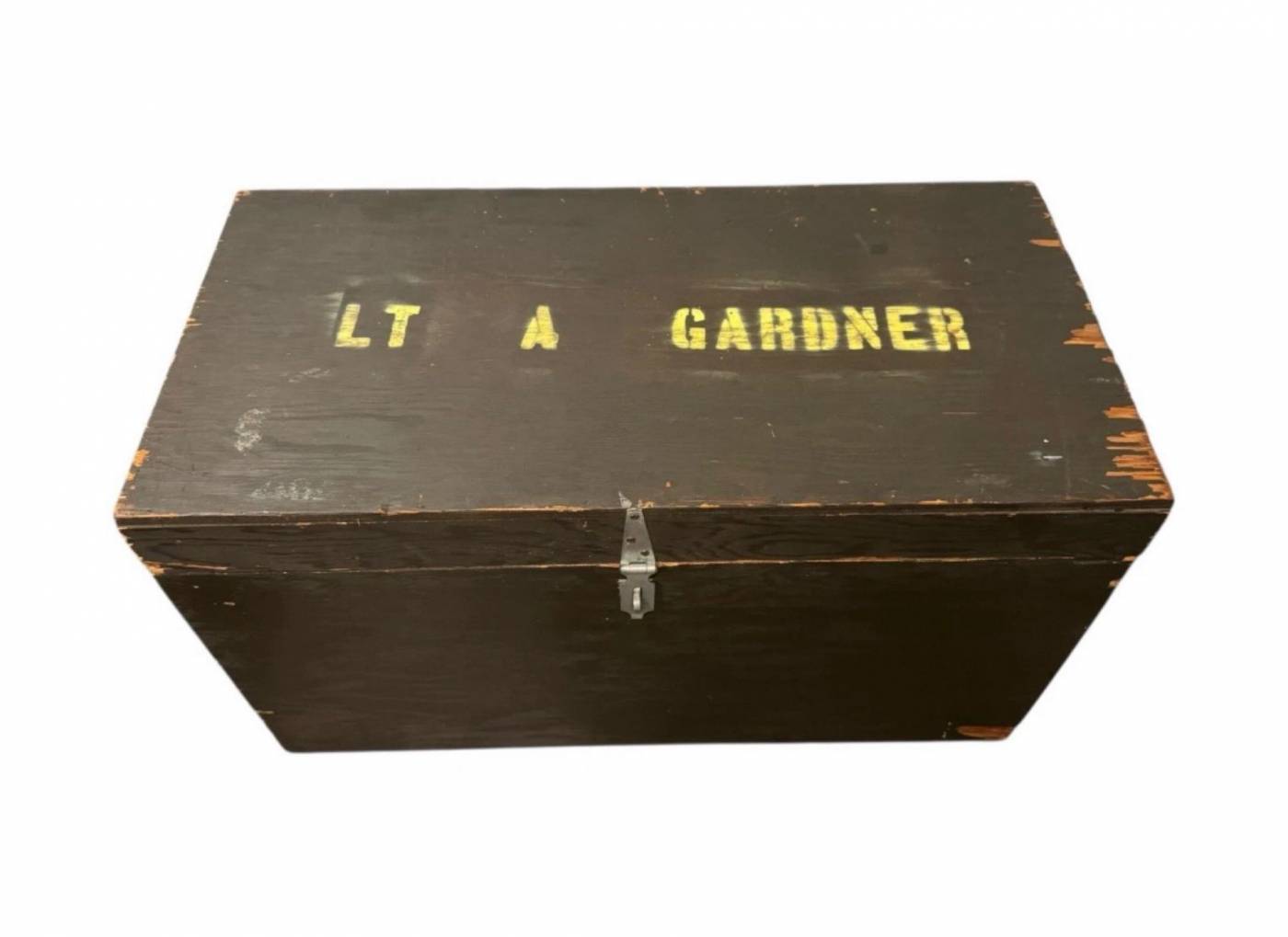Vintage wooden military foot locker trunk | Maxsold