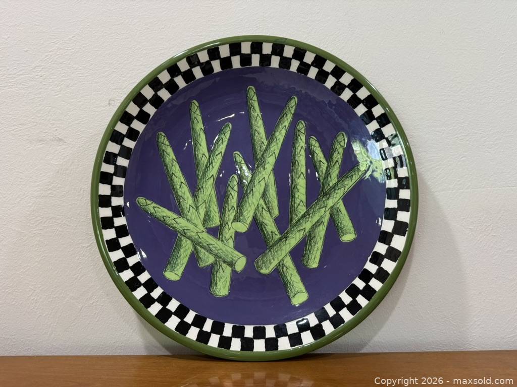 Hand-Painted Ceramic Asparagus Platter 16.5" | Maxsold