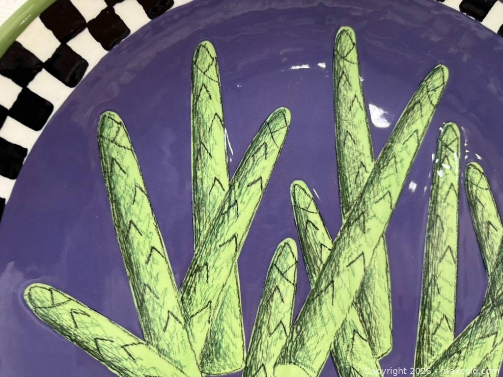 Hand-Painted Ceramic Asparagus Platter 16.5" | Maxsold