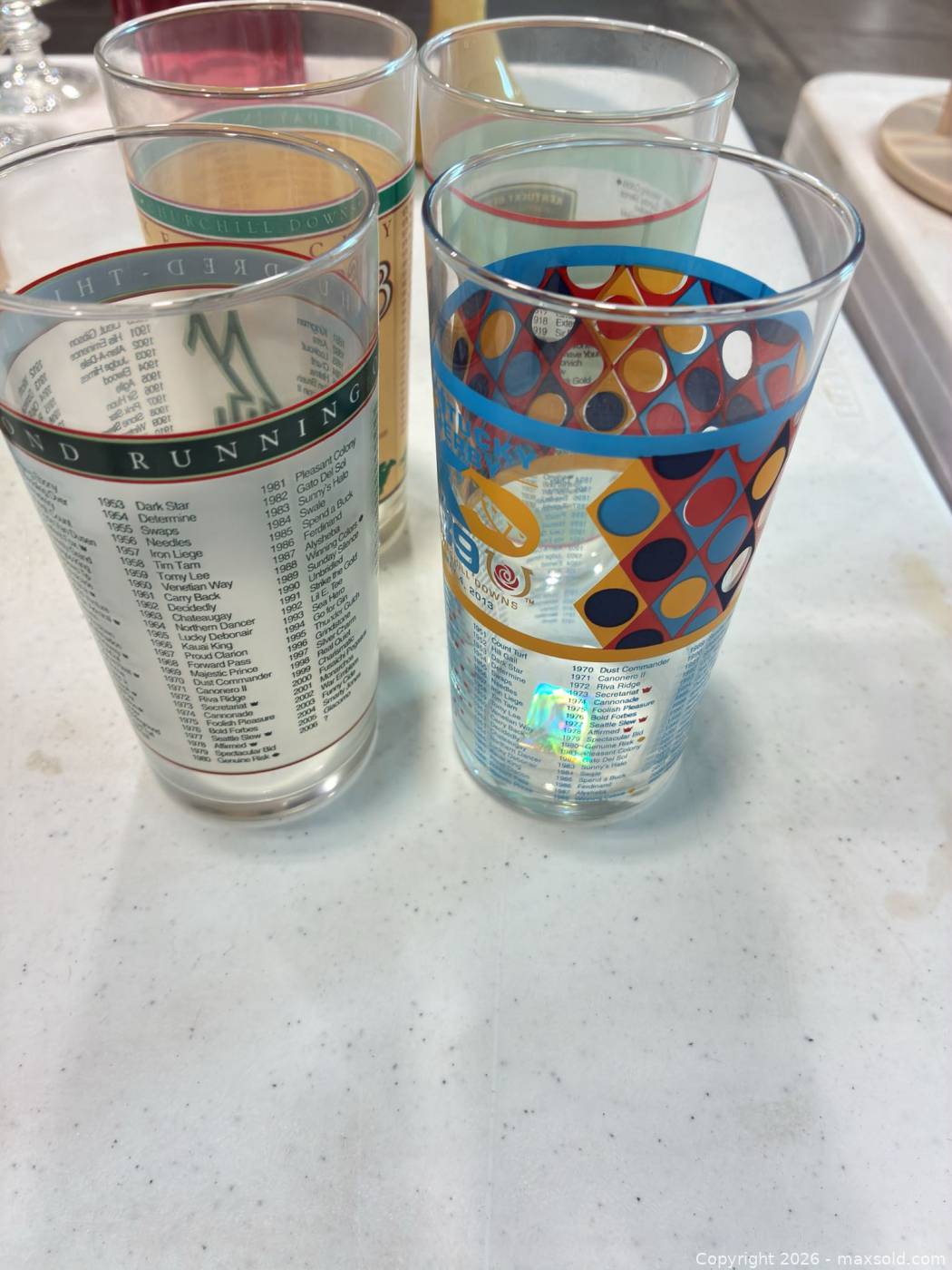 4 commemorative Kentucky Derby pint glasses 2004-2013 | Maxsold