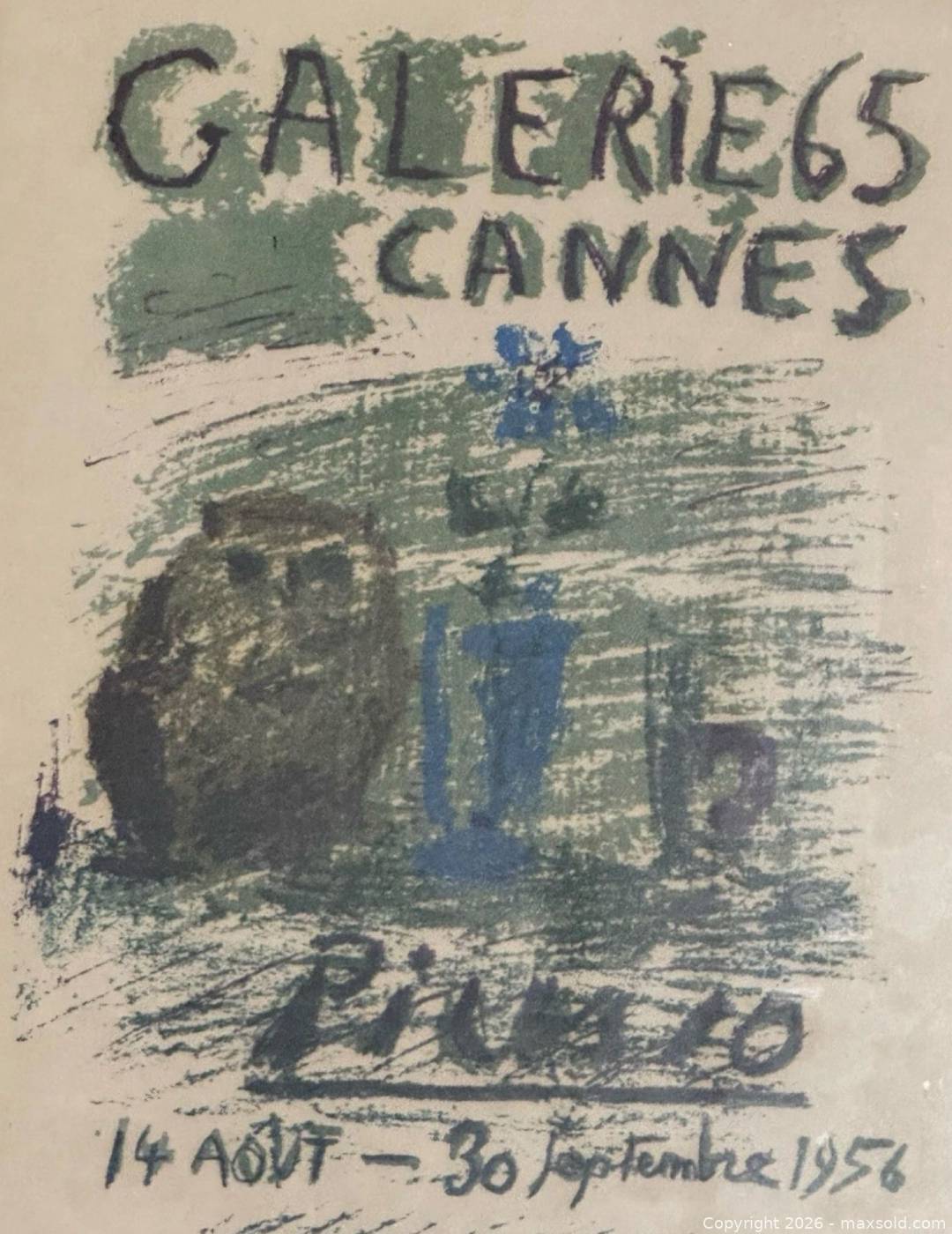Pablo Picasso Galerie 65 Cannes framed poster lithograph | Maxsold