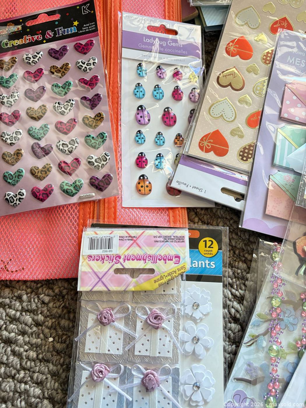 Assorted scrapbook stickers & embellishments | Maxsold