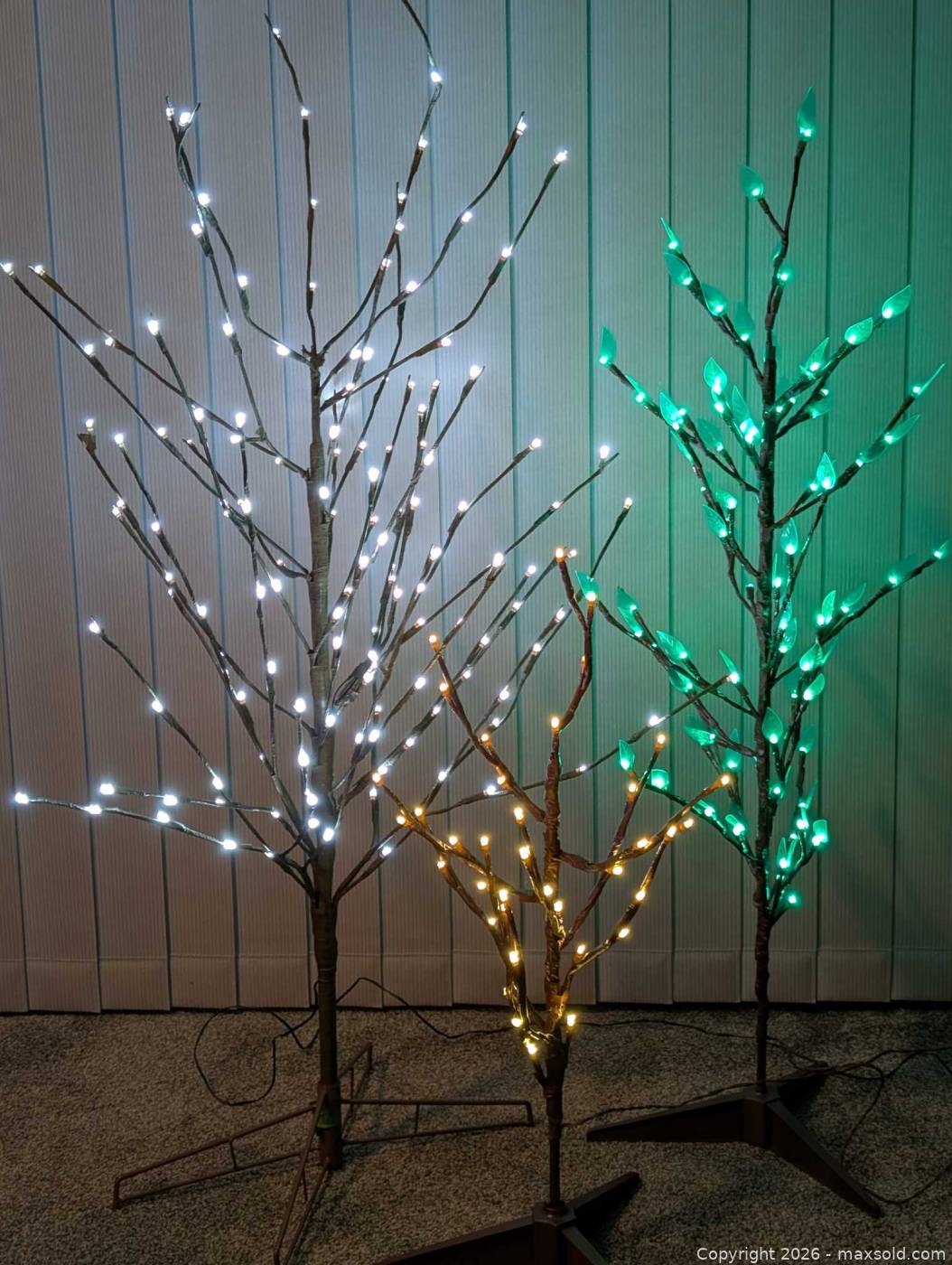 Noma LED lighted twig trees with boxes | Maxsold