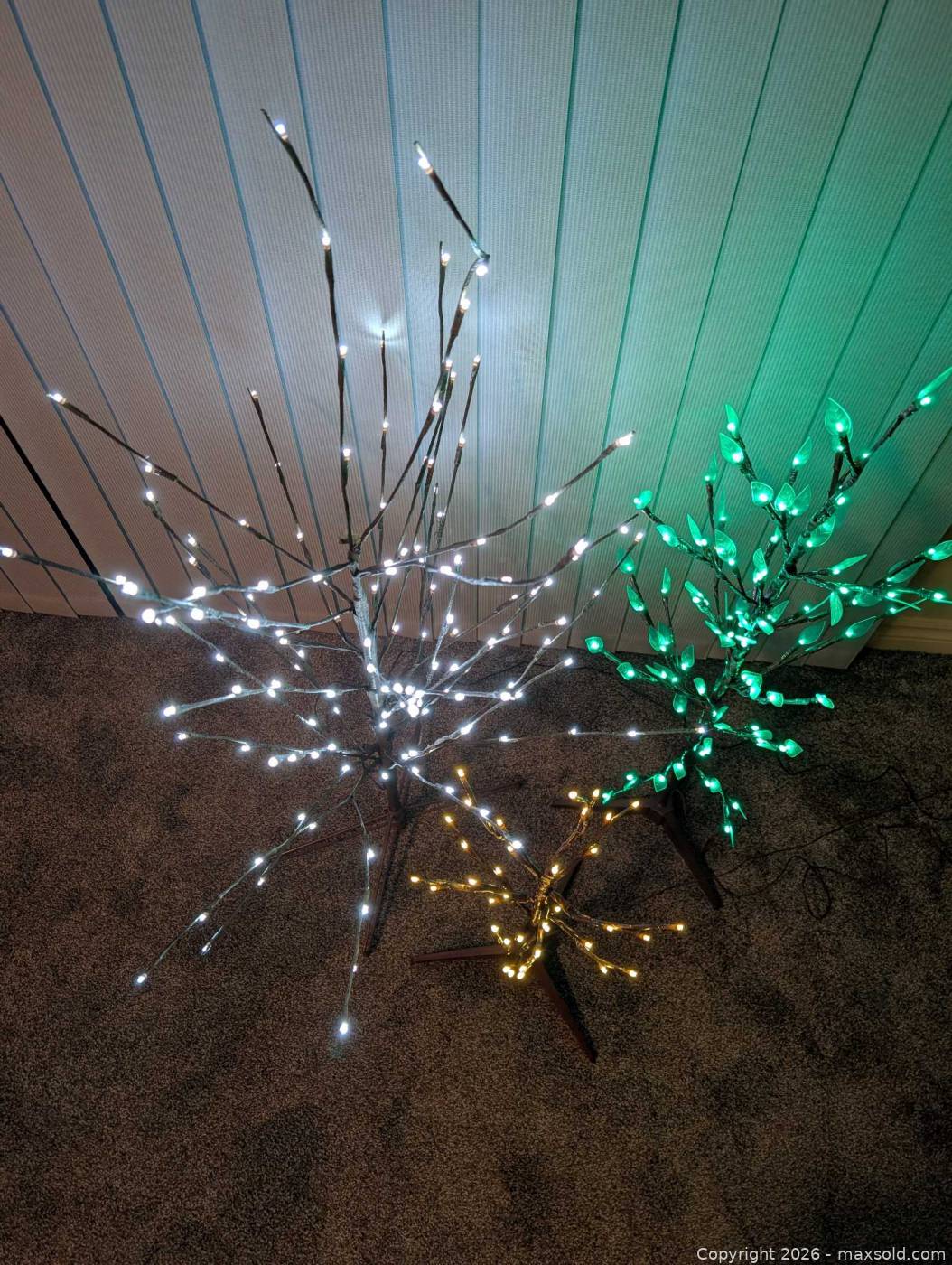 Noma LED lighted twig trees with boxes | Maxsold